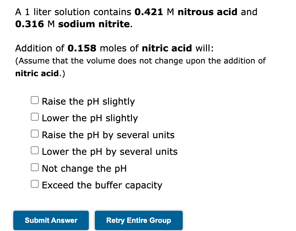 Solved A 1 liter solution contains 0.448 M nitrous acid and | Chegg.com