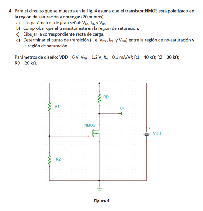 Solved Para el ﻿circuito que se ﻿muestra en la ﻿Fig. 4 | Chegg.com