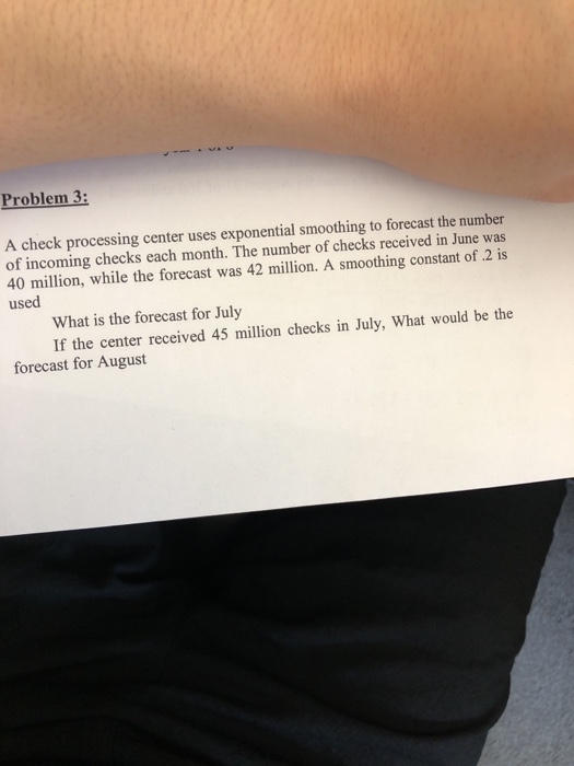 Solved Problem 3: A check processing center uses exponential | Chegg.com