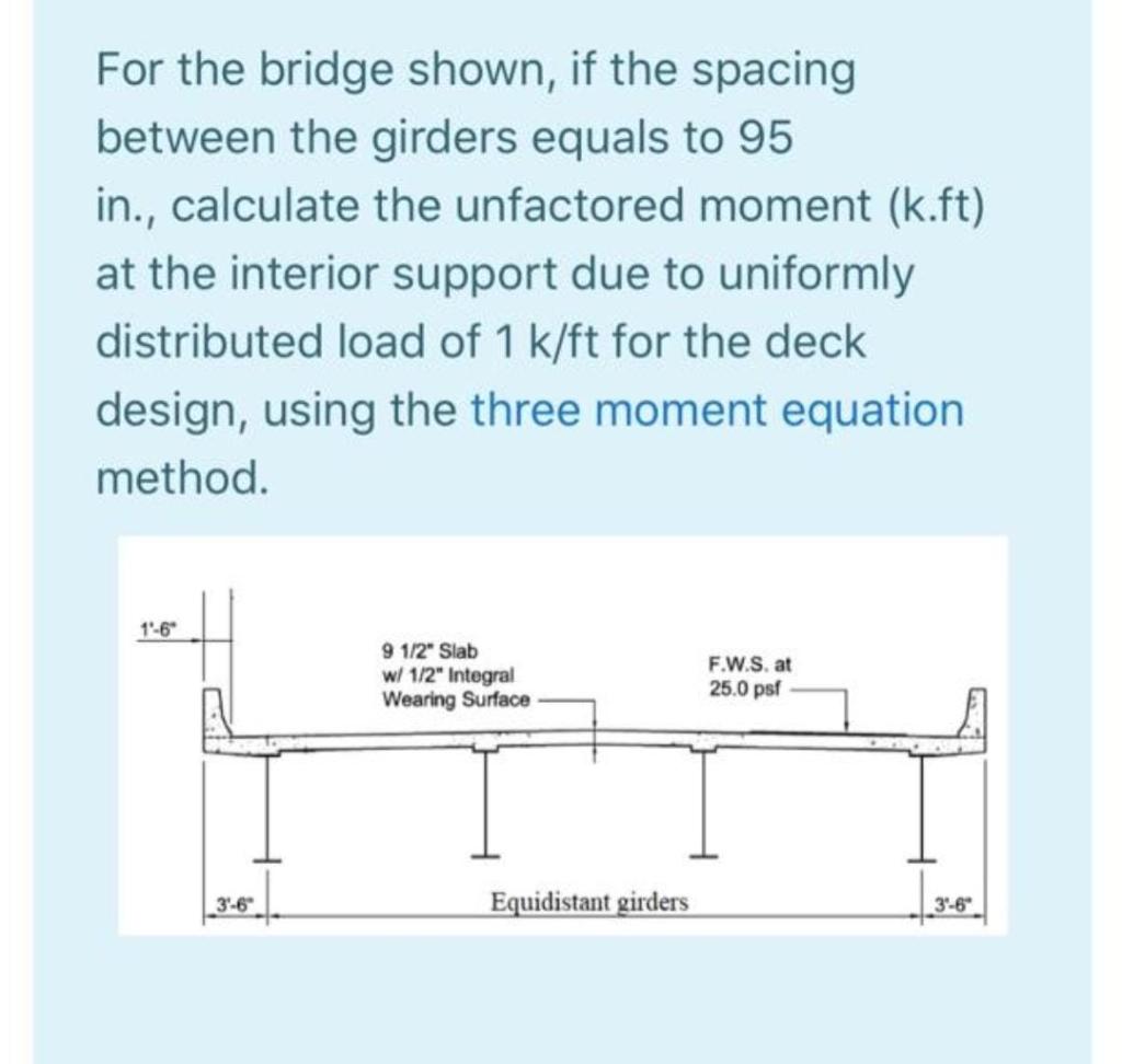 Solved For the bridge shown, if the spacing between the | Chegg.com