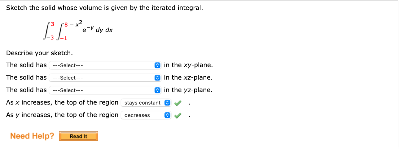 Solved Sketch the solid whose volume is given by the | Chegg.com