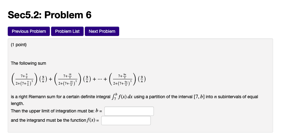 Solved Sec5.2: Problem 6 Previous Problem Problem List Next | Chegg.com