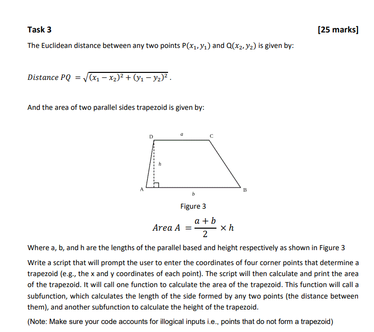 Solved The Euclidean distance between any two points | Chegg.com
