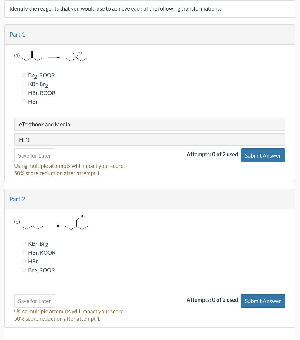 Solved Identify the reagents that you would use to ﻿achieve | Chegg.com