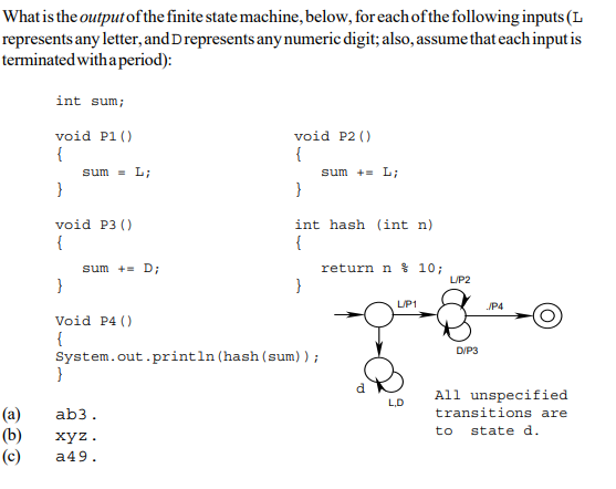 Solved What is the output of the finite state machine, | Chegg.com