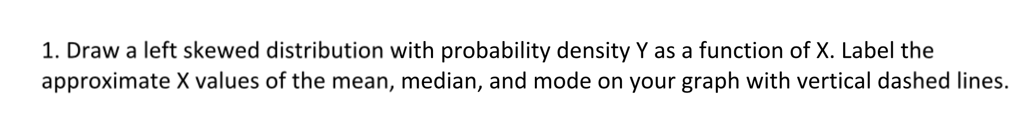 Solved 1. Draw a left skewed distribution with probability | Chegg.com