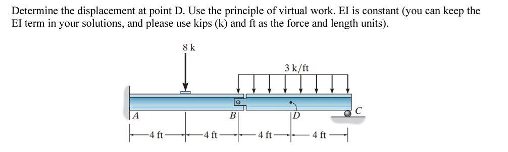 Solved 9-42) Determine displacement at point D using the | Chegg.com