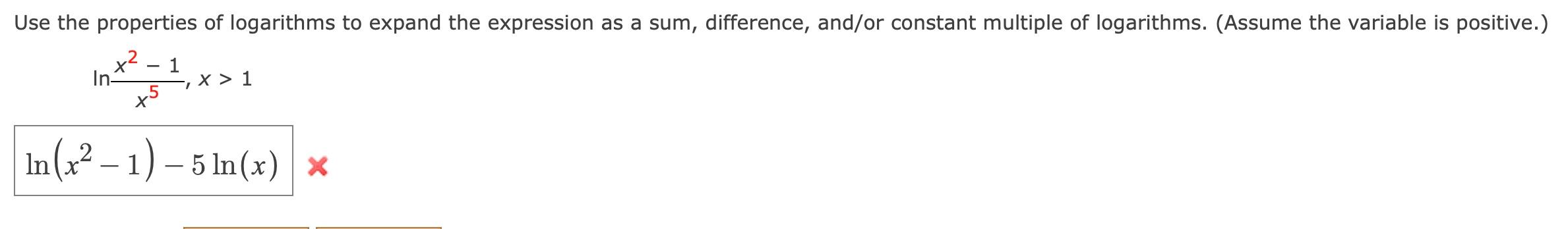 Solved Use the properties of logarithms to expand the | Chegg.com