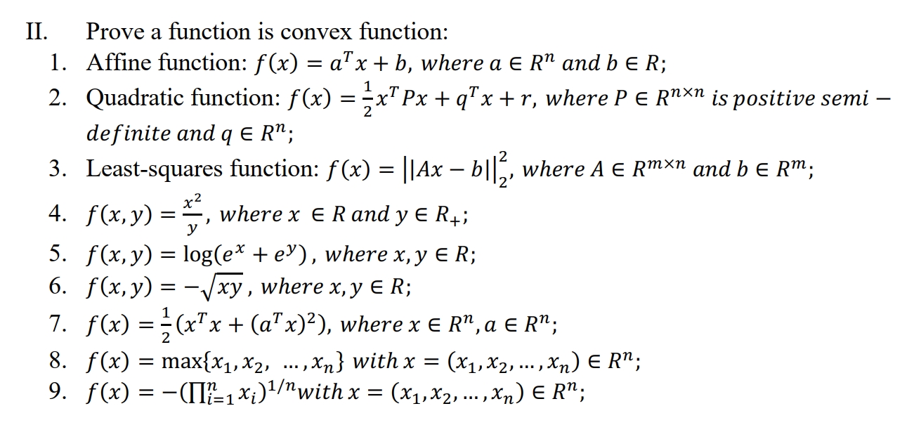 Solved Ii prove A Function Is Convex Function Affine