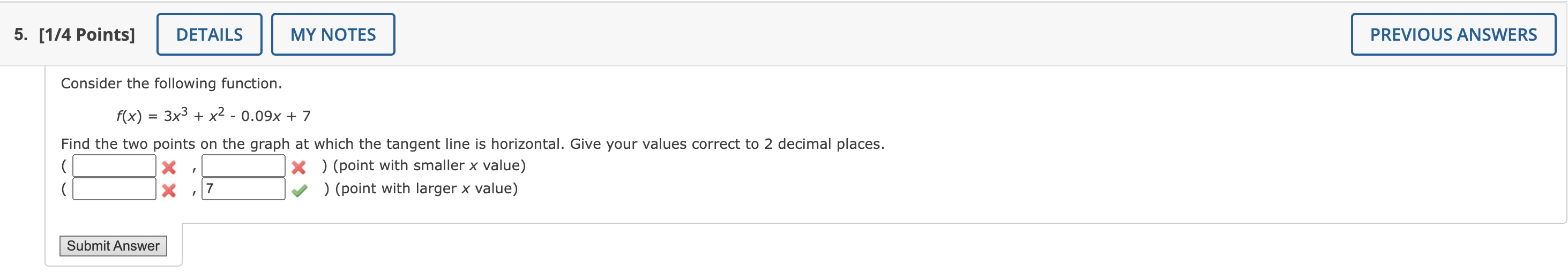Solved [1/4 ﻿Points]Consider the following | Chegg.com