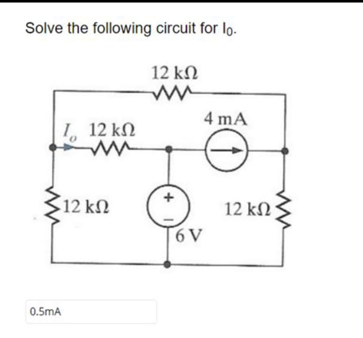 Solved Solve the following circuit for A0. The input answer | Chegg.com