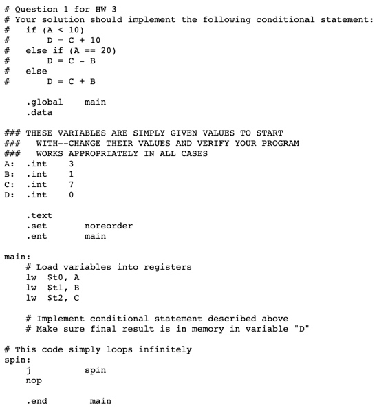 1. (35 points) Download and complete hw3_01.s, in | Chegg.com