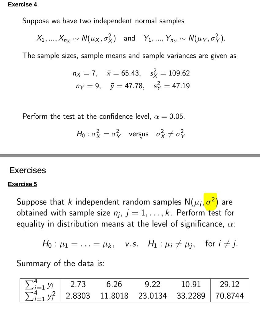 Solved Suppose we have two independent normal samples | Chegg.com