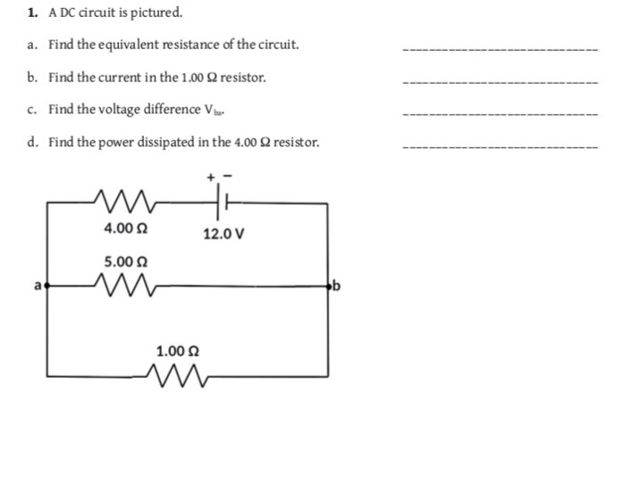 Solved A DC circuit is pictured. Find the equivalent | Chegg.com
