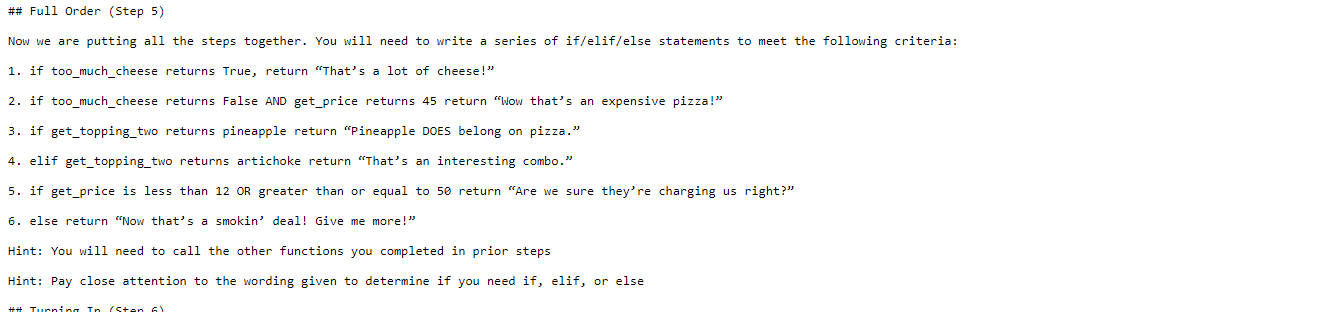 Solved The pizza order is in the following format as a | Chegg.com