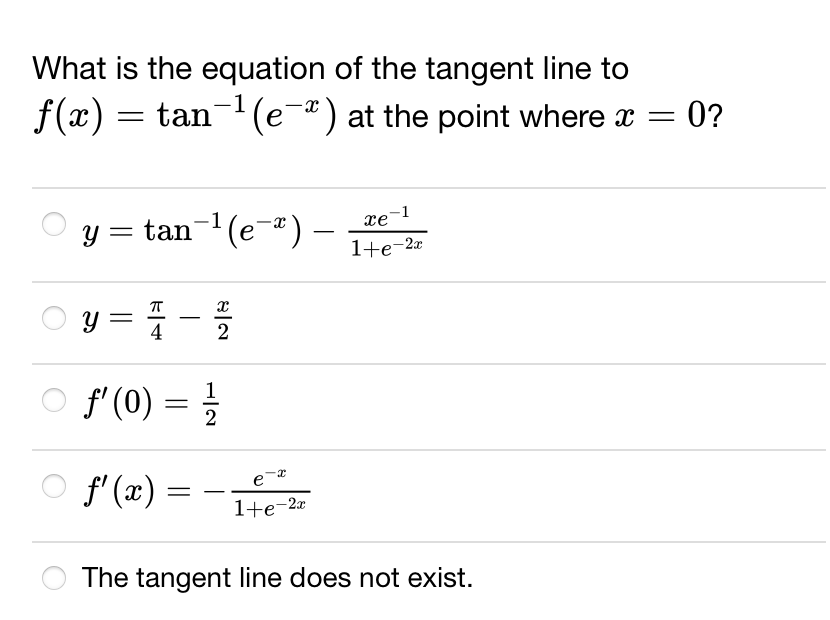 Solved What is the equation of the tangent line | Chegg.com