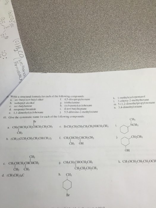 Solved Write a structural formula for each of the following | Chegg.com