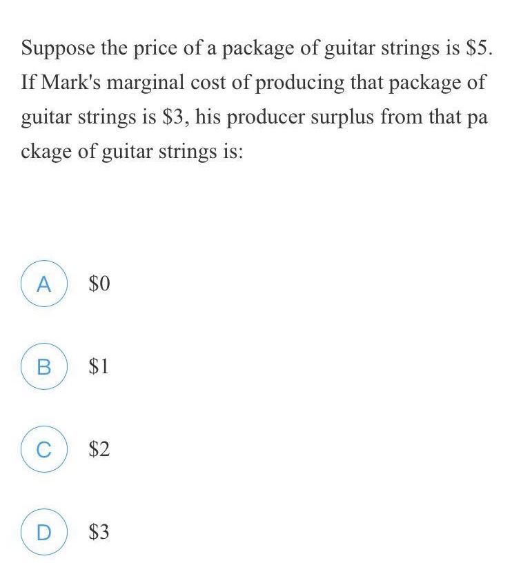 Solved Suppose the price of a package of guitar strings is | Chegg.com