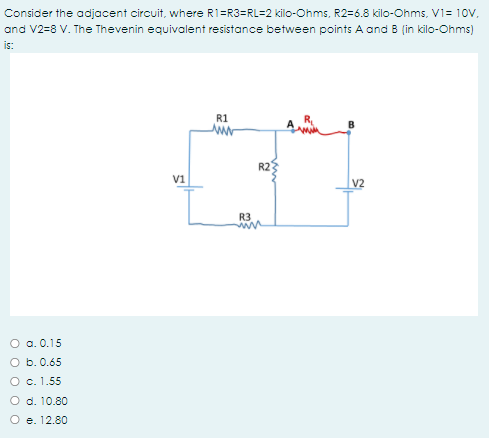 Solved Consider the adjacent circuit, where R1=R3=RL=2 | Chegg.com