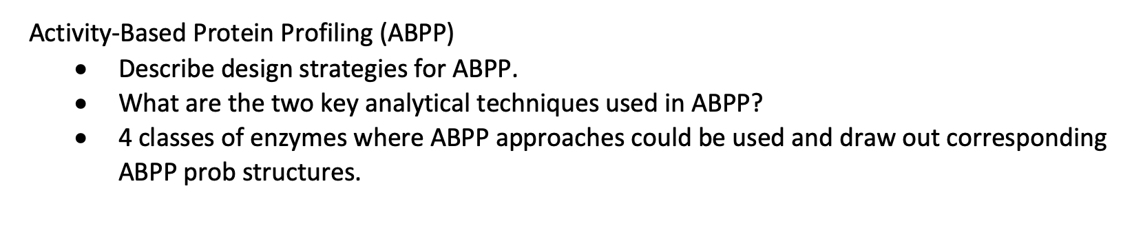 Solved Activity-Based Protein Profiling (ABPP)Describe | Chegg.com