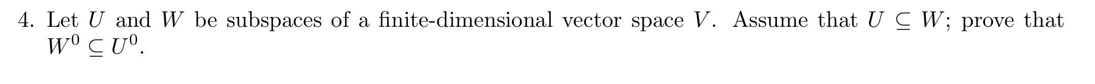 Solved 4. Let U and W be subspaces of a finite-dimensional | Chegg.com