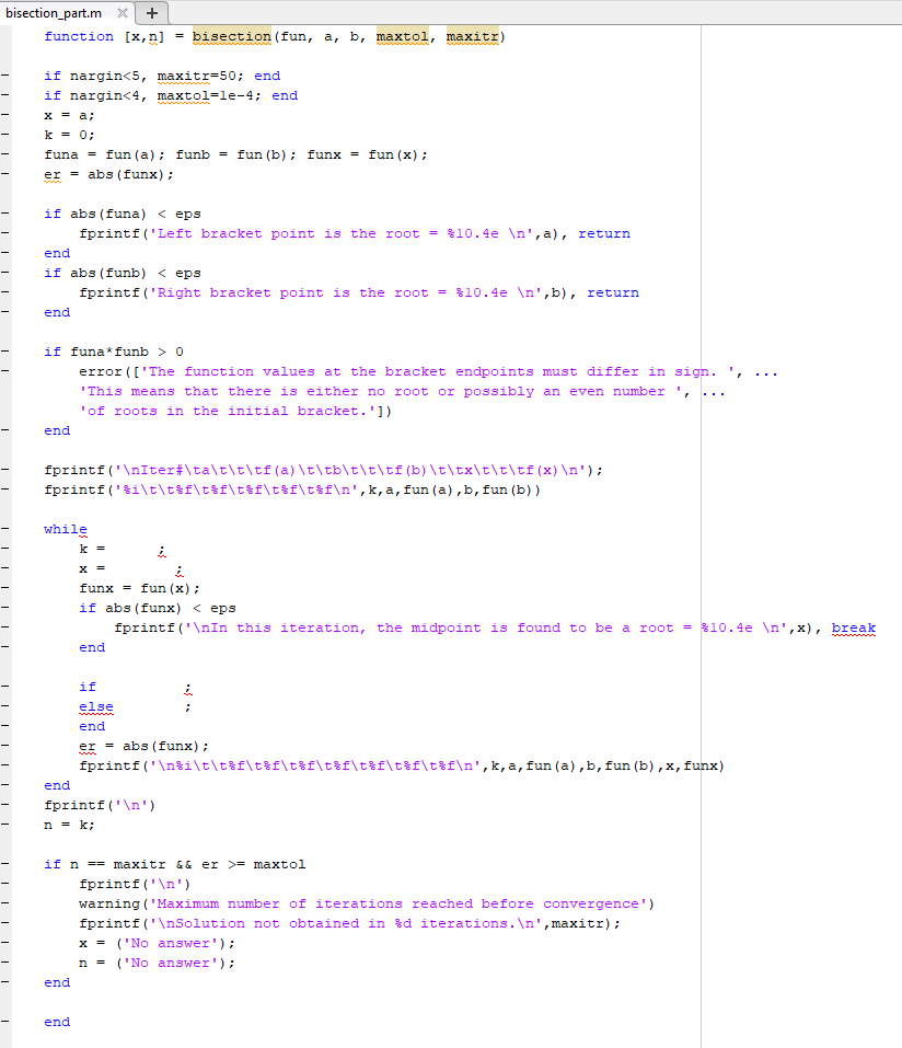 Solved A Modify The Bisection Method M File To Perform The 