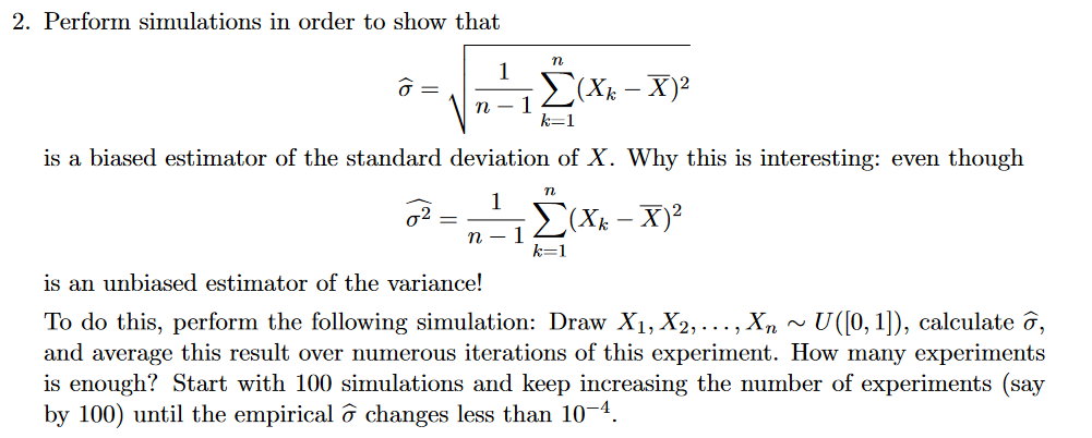 Solved 2. Perform simulations in order to show that | Chegg.com