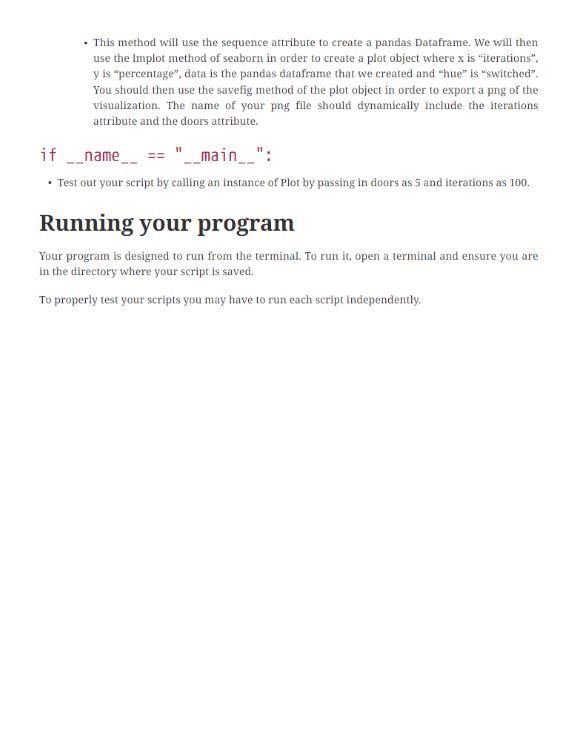 Solved Homework: Monty Hall Simulation Table of Contents 1 2 | Chegg.com