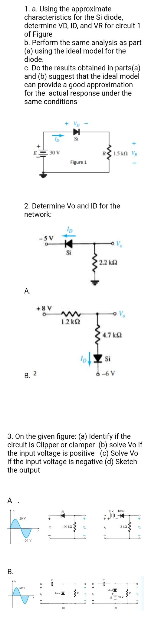 Solved 1. a. Using the approximate characteristics for the | Chegg.com
