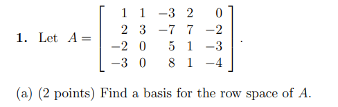 Solved (b) Find a basis for the column space of A. (c) Find | Chegg.com