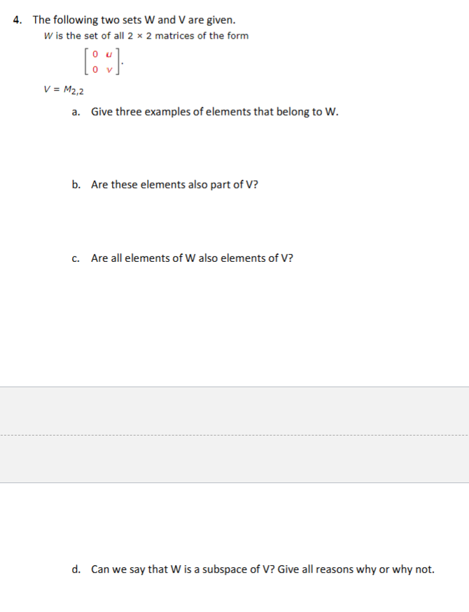 Solved The following two sets W ﻿and V ﻿are given.W is ﻿the | Chegg.com
