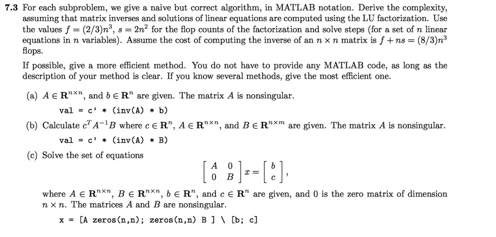 Solved 7.3 For each subproblem, we give a naive but correct | Chegg.com