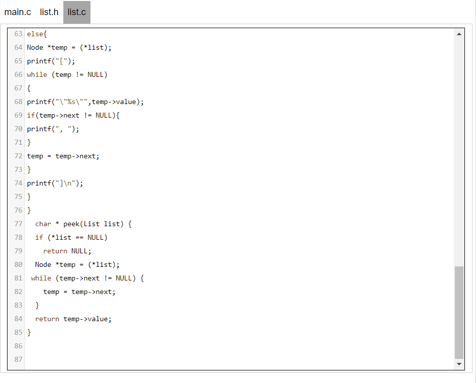 Solved main.c list.h list.c Linked Lists Implement a Linked | Chegg.com