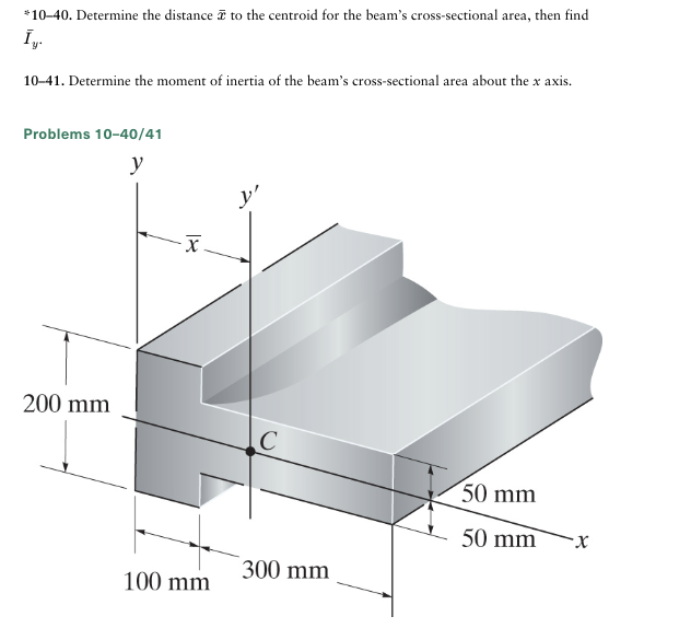 Solved *10-40. Determine the distance xˉ to the centroid for | Chegg.com