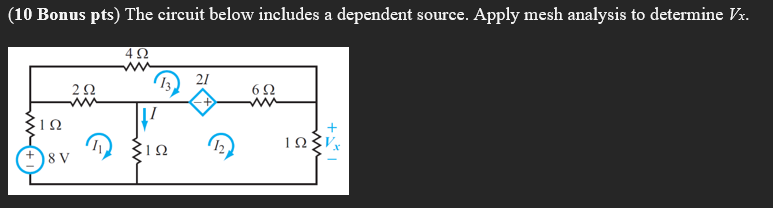 Solved (20pts) Determine ix and vx using nodal analysis | Chegg.com
