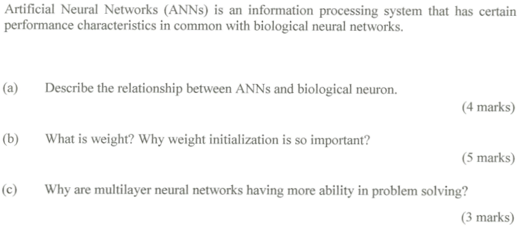 Solved Artificial Neural Networks (ANNS) is an information | Chegg.com