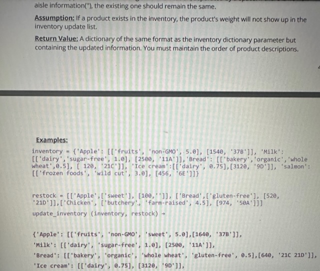 Solved You are managing a grocery store's inventory, and you | Chegg.com