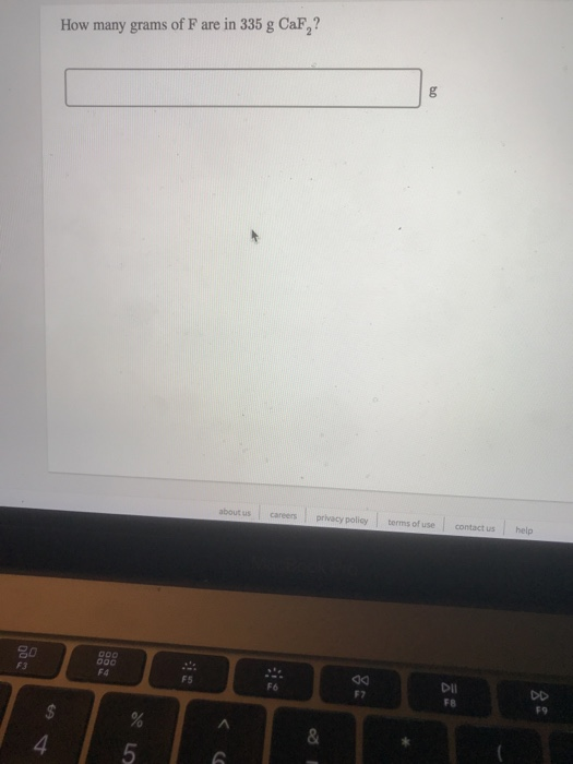 Solved How many grams of F are in 335 g CaF,? About us | Chegg.com