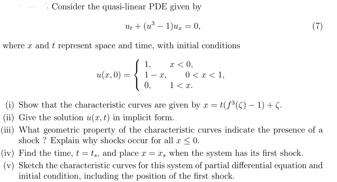 Consider the quasi-linear PDE given by Ut + (u’ – | Chegg.com
