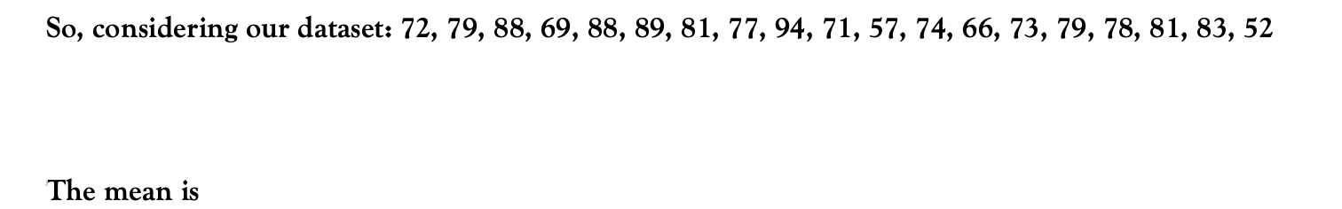 Solved So, considering our dataset: | Chegg.com
