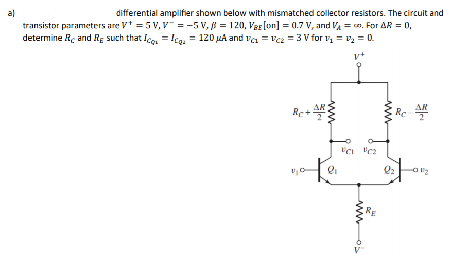 Solved B) ) When Δ𝑅 = 500 Ω, calculate 𝐴𝑑, 𝐴𝑐𝑚, and | Chegg.com