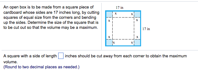 Solved An open box is to be made from a square piece of | Chegg.com