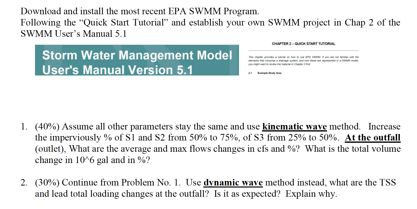 Download and install the most recent EPA SWMM | Chegg.com