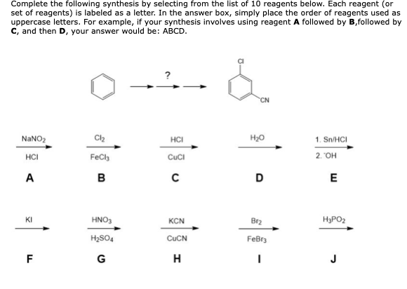 Solved Complete the following synthesis by selecting from | Chegg.com