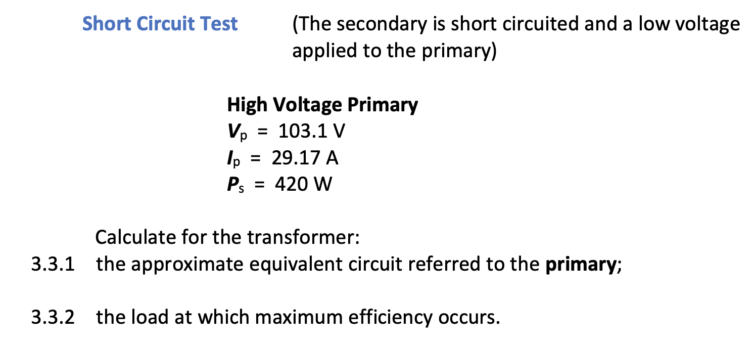Solved A single phase transformer with the following ratings | Chegg.com