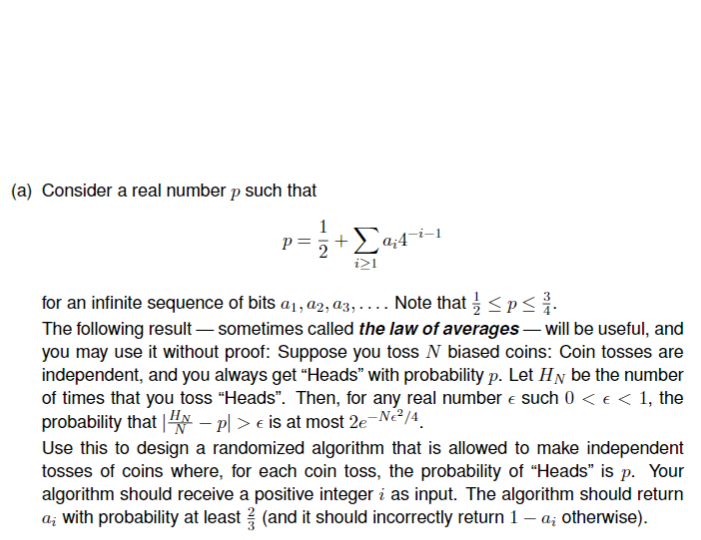 Solved (a) Consider a real number p such that 1 P + Σα;4-1-1 | Chegg.com