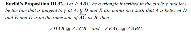 10.1.4. Prove Euclid's Proposition III.32. Hint: | Chegg.com