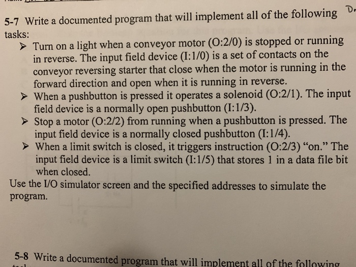 5 7 Write A Documented Program That Will Implement