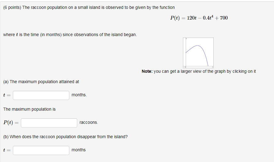 Solved (6 points) The raccoon population on a small island | Chegg.com
