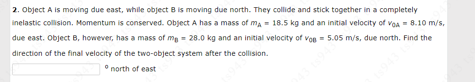 Solved 2. Object A is moving due east, while object B is | Chegg.com